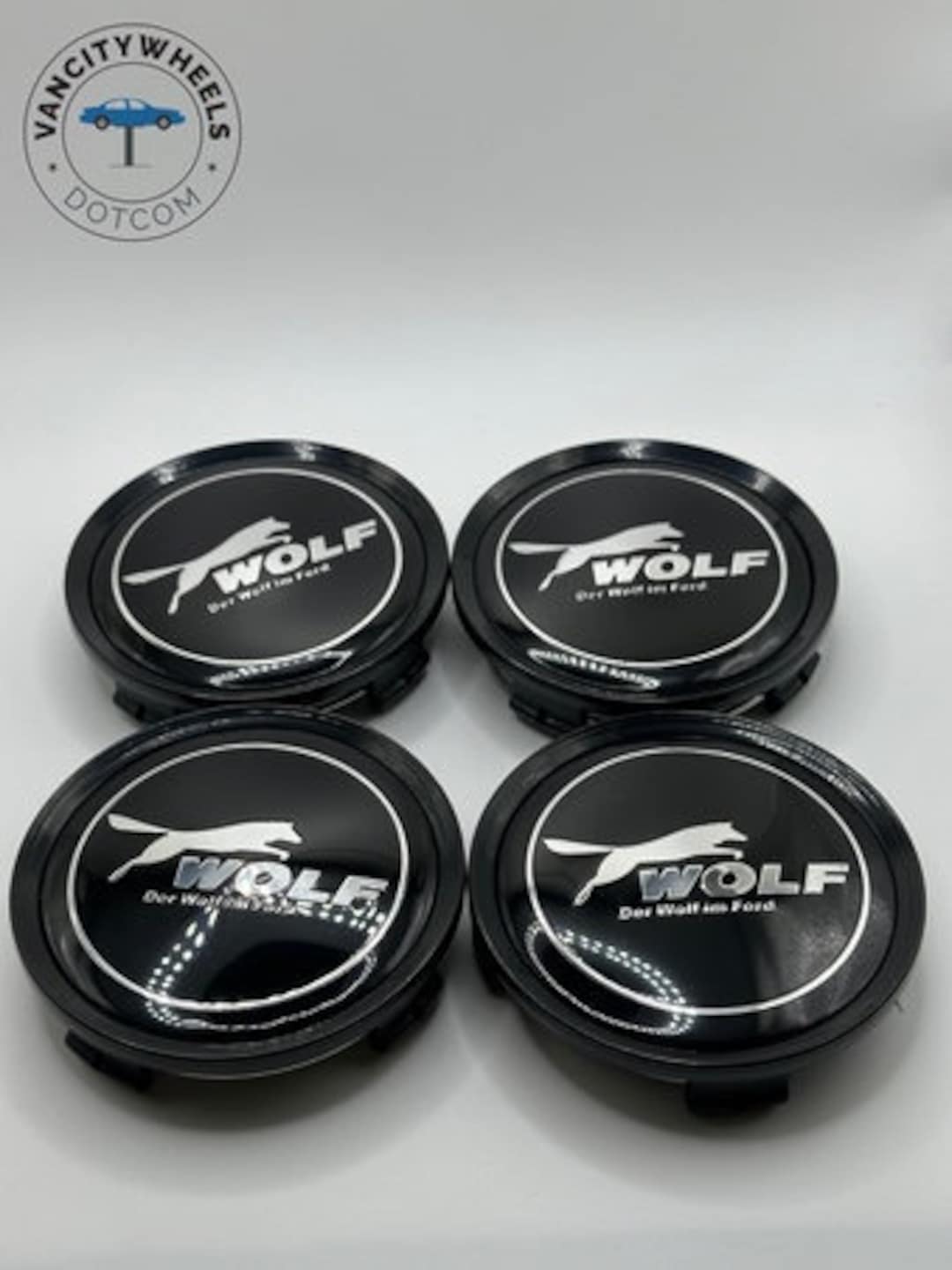 Set of Ford Wolf 75mm Wheel Caps, Ford WOLF Black Wheel Center Caps the ...
