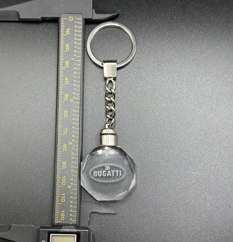 Bugatti Logo LED Crystal Light Keychain Cute Gift for Car Lovers ...