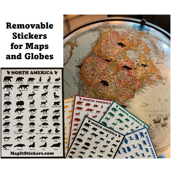 Animal Continent Map Montessori - Etsy