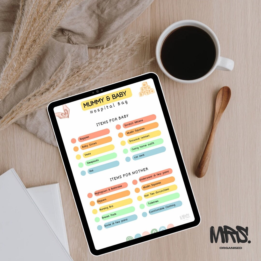 Hospital Baby List Printable, Pregnancy Checklist, Maternity Checklist ...