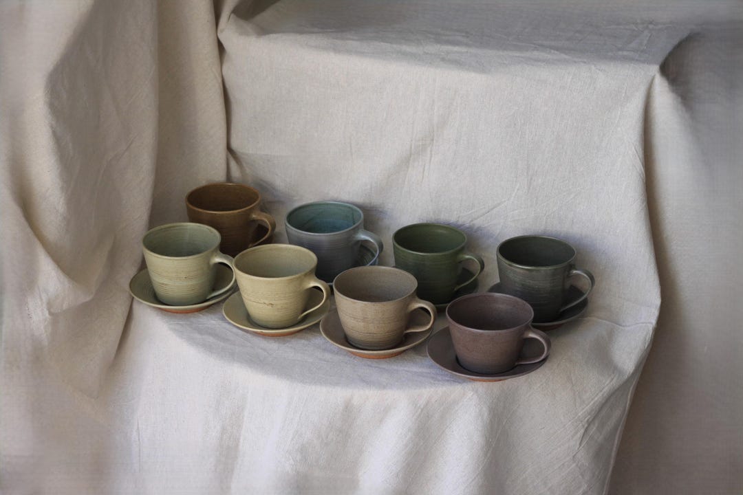 Handmade Ceramic Coffee Mug / Mug With Saucer - Etsy