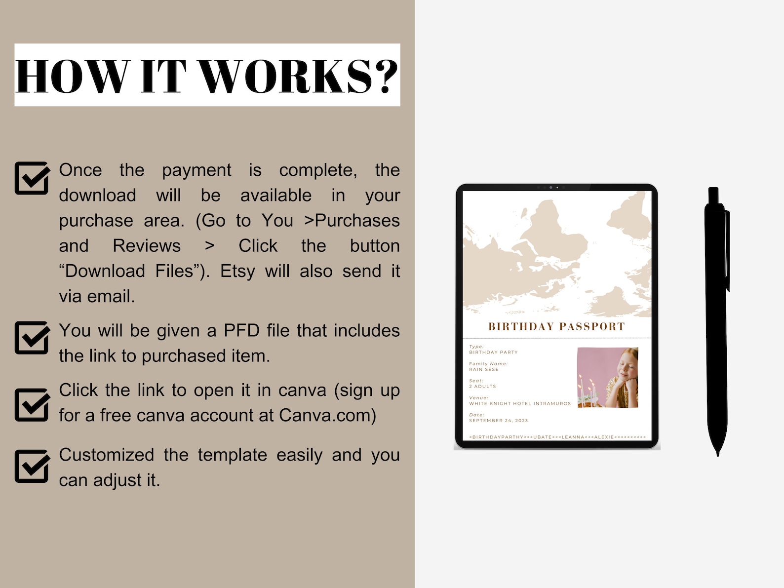 Aesthetic Passport and Airplane Ticket Invitation | Birthday or Wedding ...