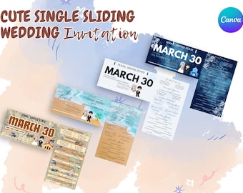 Single Slide Wedding Invitation Template Editable in Canva - Etsy