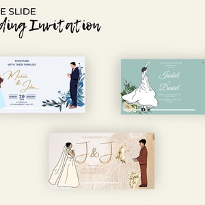 Single Slide Wedding Invitation Template Editable in Canva - Etsy