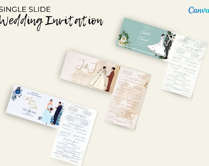 Wedding Sliding Bride Invitation/sliding Invitation/wedding Invitation ...