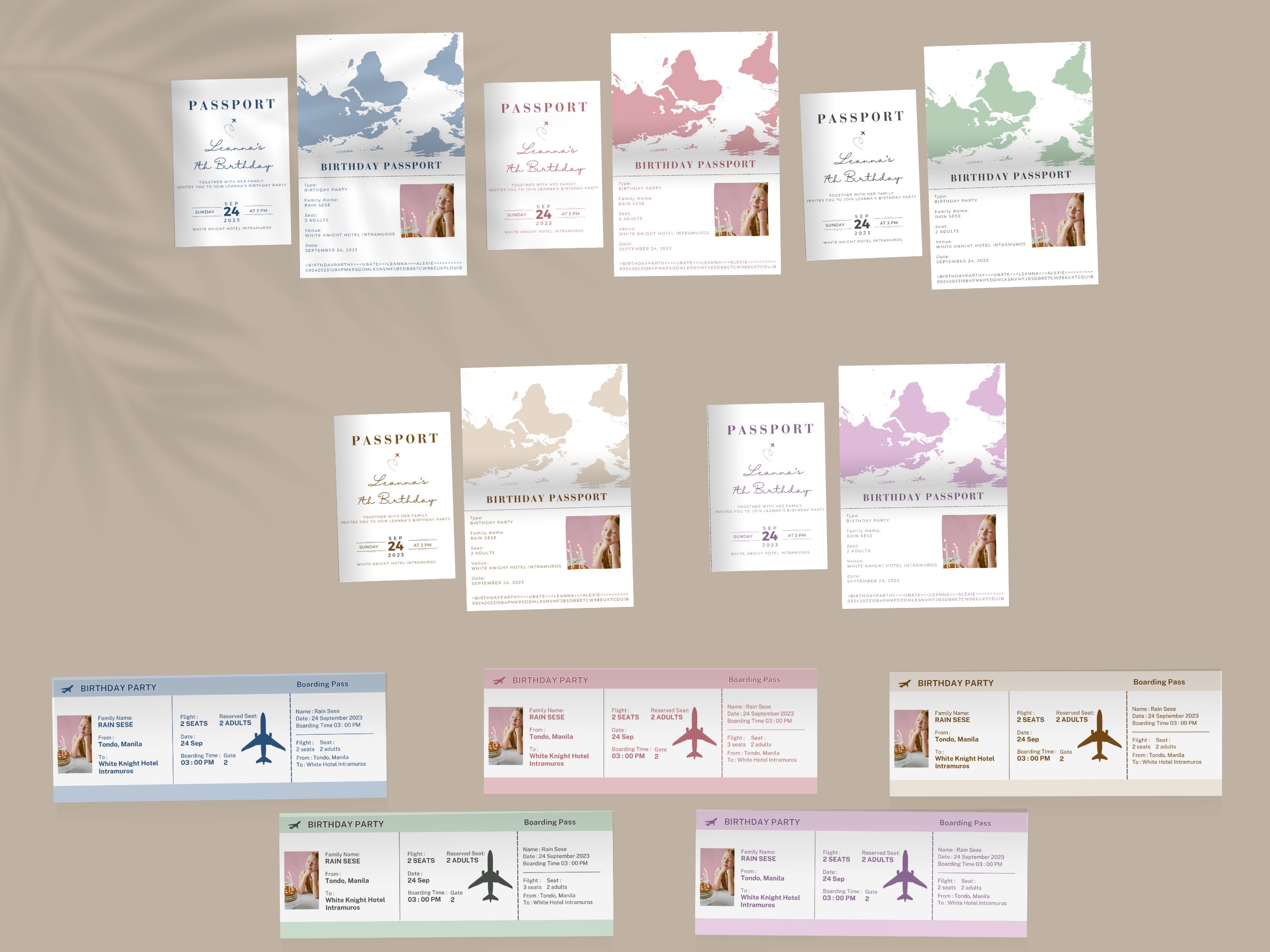 Aesthetic Passport and Airplane Ticket Invitation | Birthday or Wedding ...