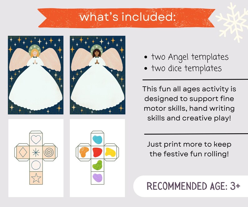 Christmas Angel Activity, Printable Learning Game (PDF) - Etsy