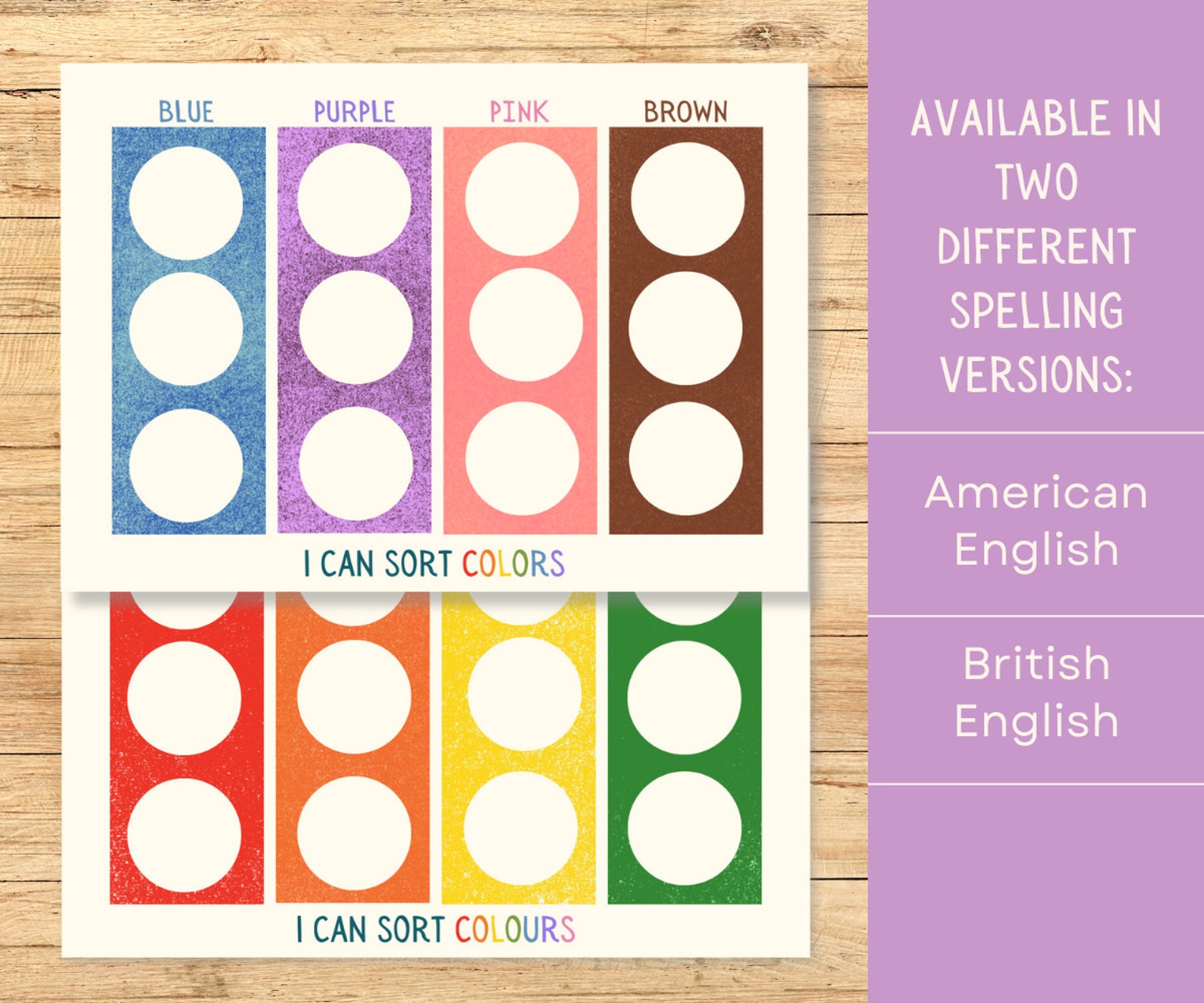 Printable Toddler Color Sorting Activity, Fine Motor Skills, Toddler ...