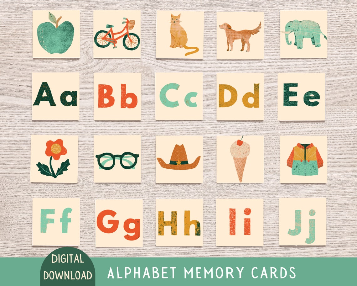 Alphabet Memory Card Game: ABC Learning, Preschool Activity (digital ...