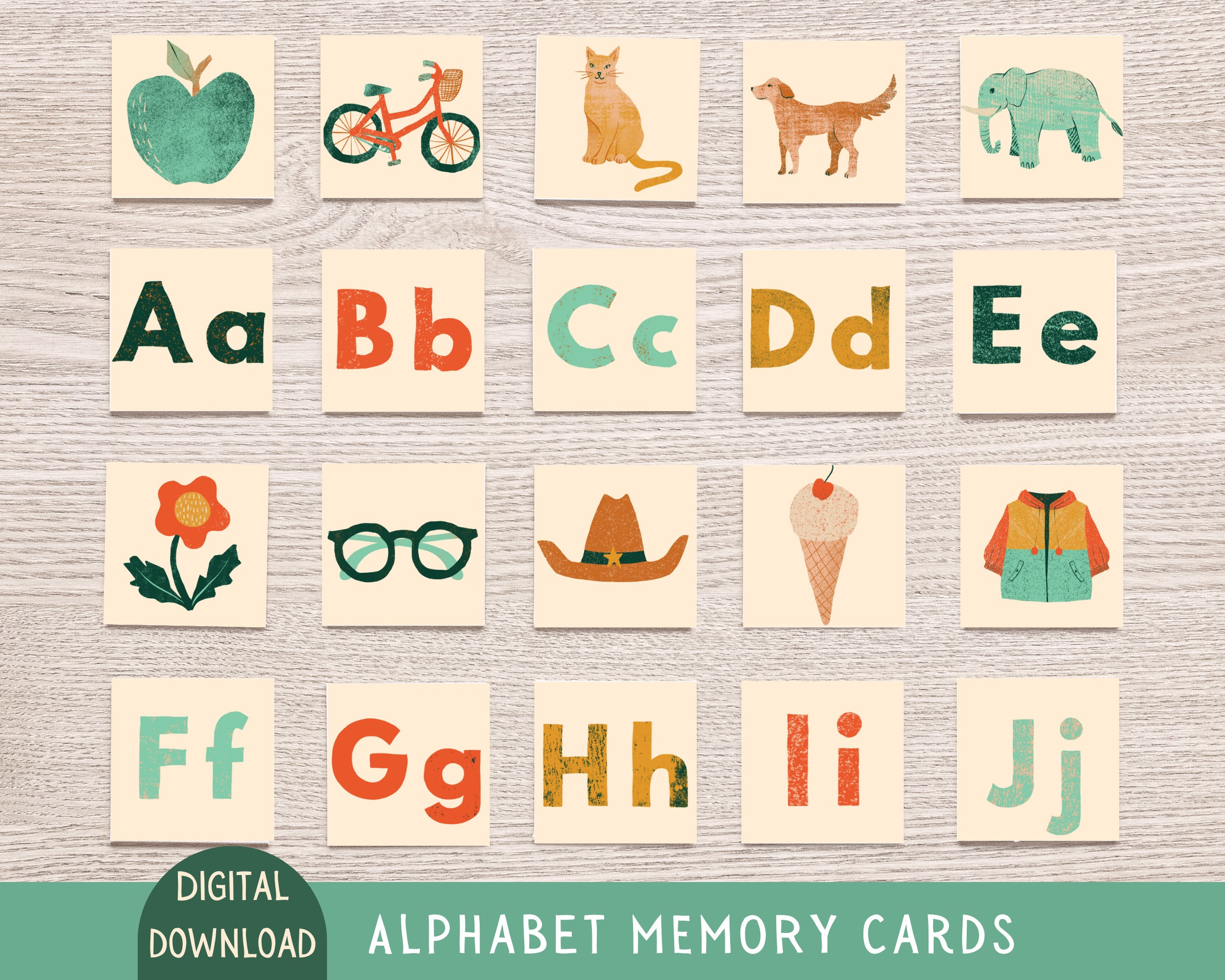 Alphabet Memory Card Game: ABC Learning, Preschool Activity (digital ...