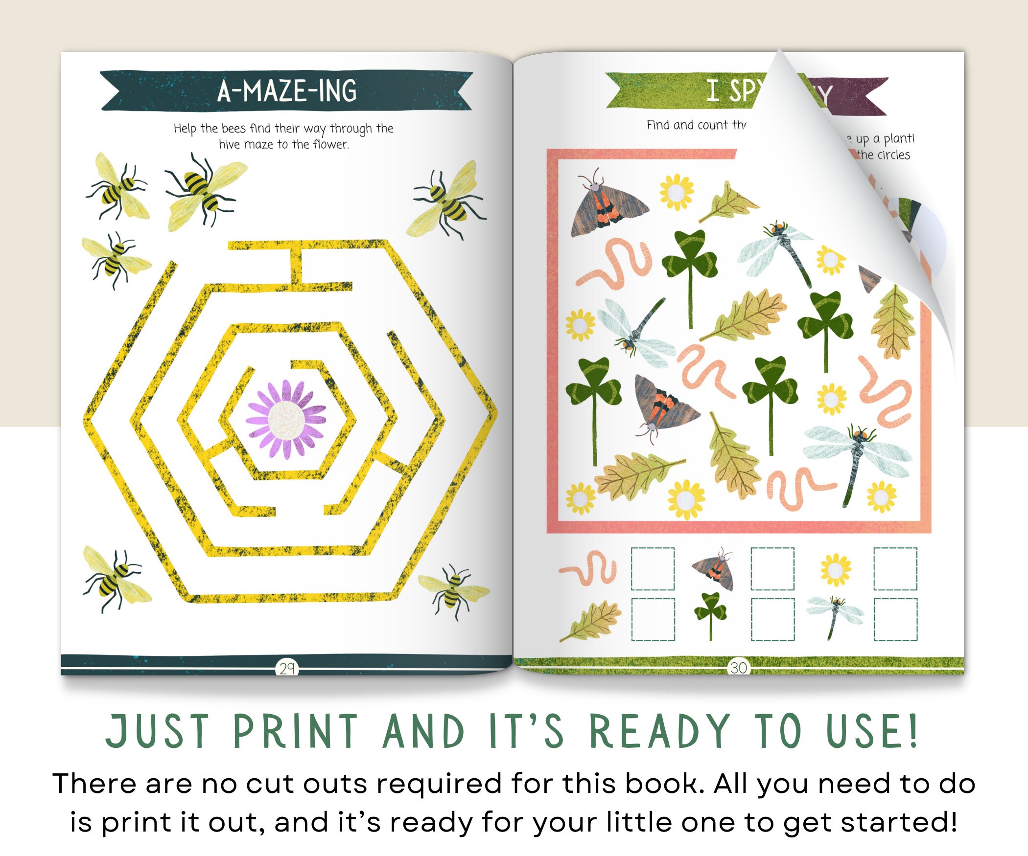 Garden Busy Book: Preschool Learning Activities (digital Download) - Etsy