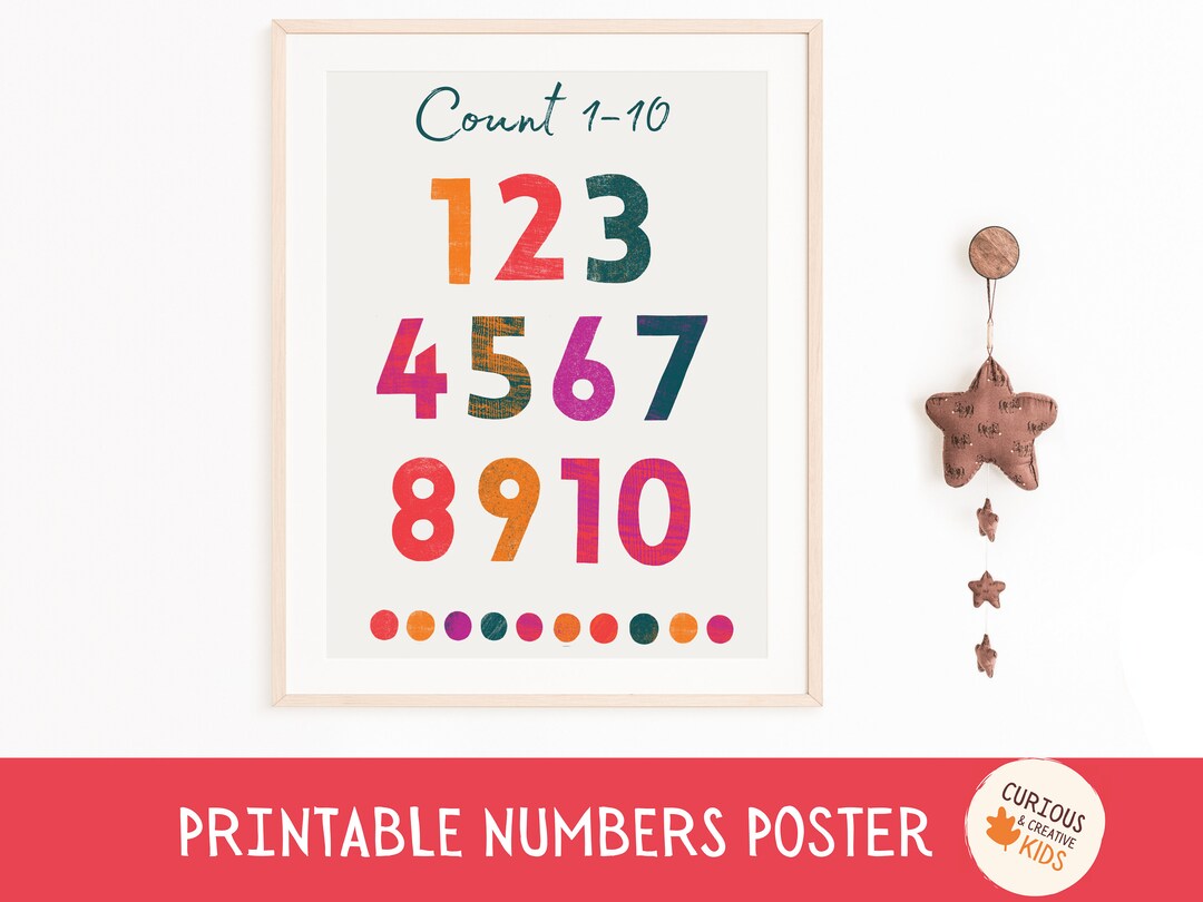 Colorful Numbers Poster: Montessori Classroom Decor (digital Download ...