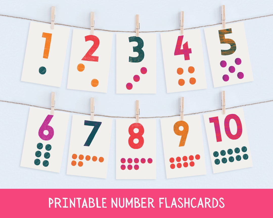 Number Flash Cards 1-10, Count to 10, Preschool Counting Flash Cards ...