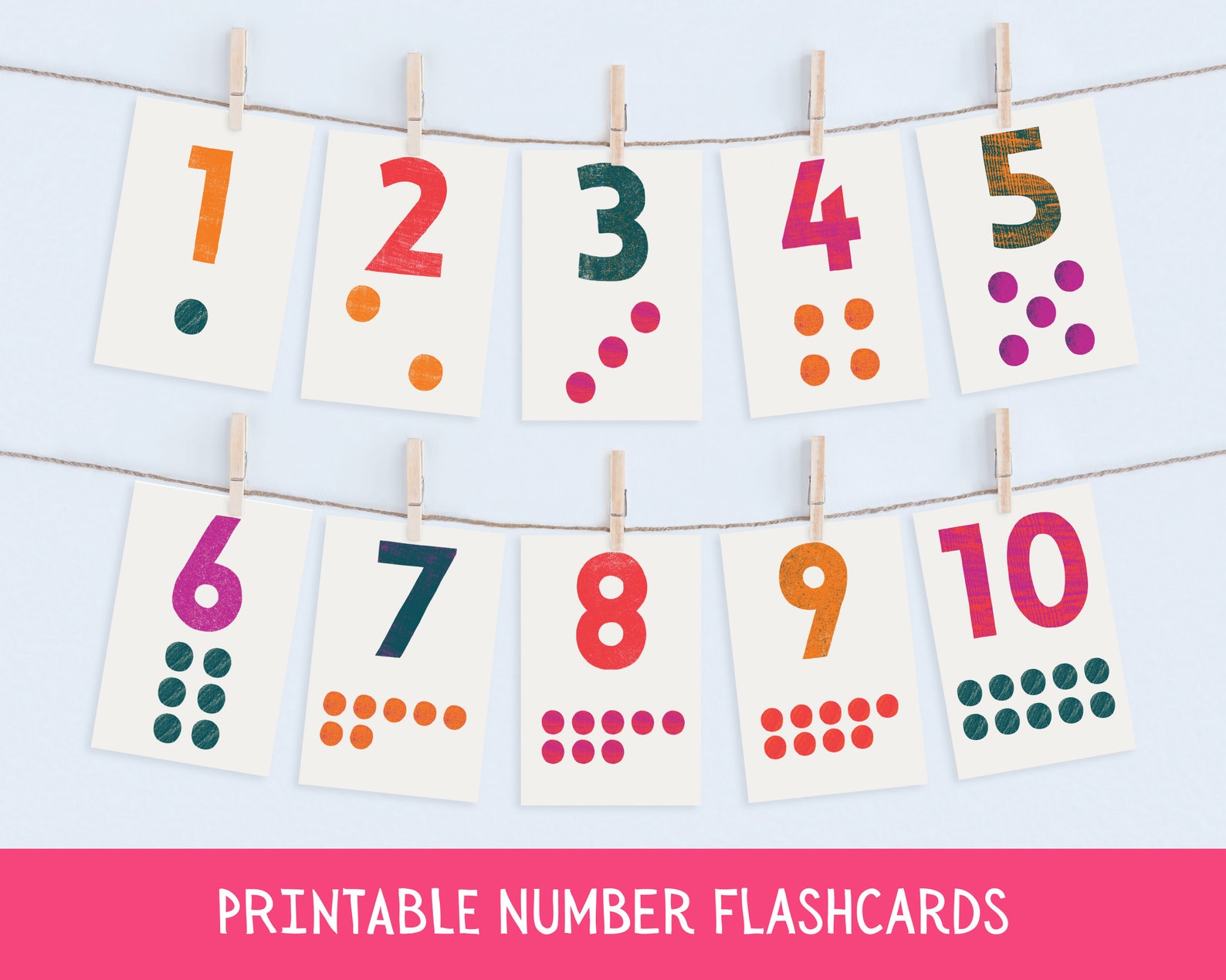 Number Flash Cards 1-10, Count to 10, Preschool Counting Flash Cards ...