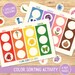 Printable Toddler Color Sorting Activity, Fine Motor Skills, Toddler ...