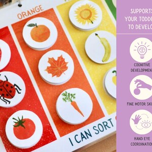Printable Toddler Color Sorting Activity, Fine Motor Skills, Toddler ...