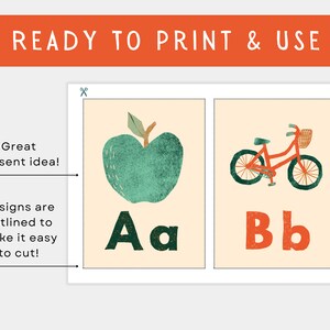 Printable ABC Flash Cards: Hand-drawn Kids Alphabet (digital Download ...
