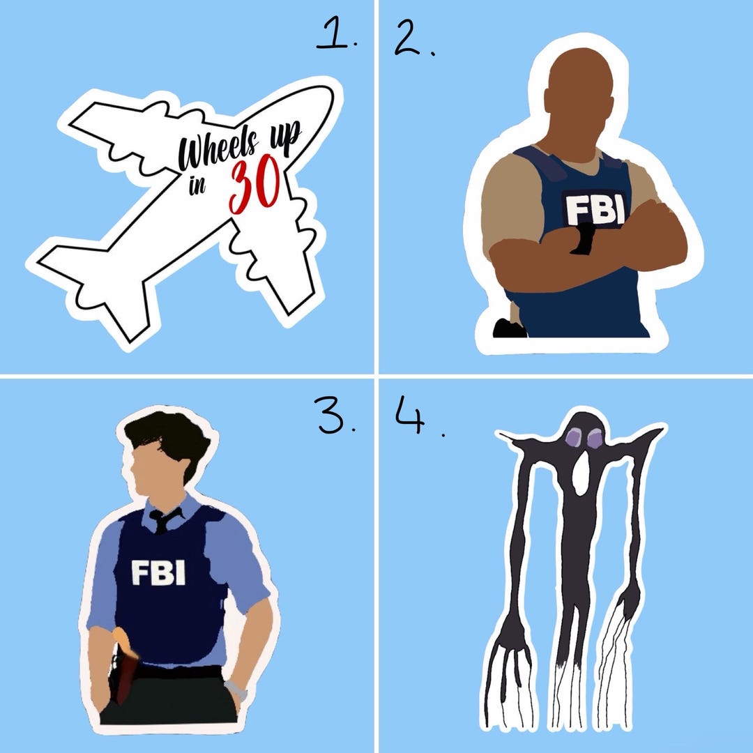 FBI Agent Stickers Criminal Minds Customisable Finish Laptop Stickers ...
