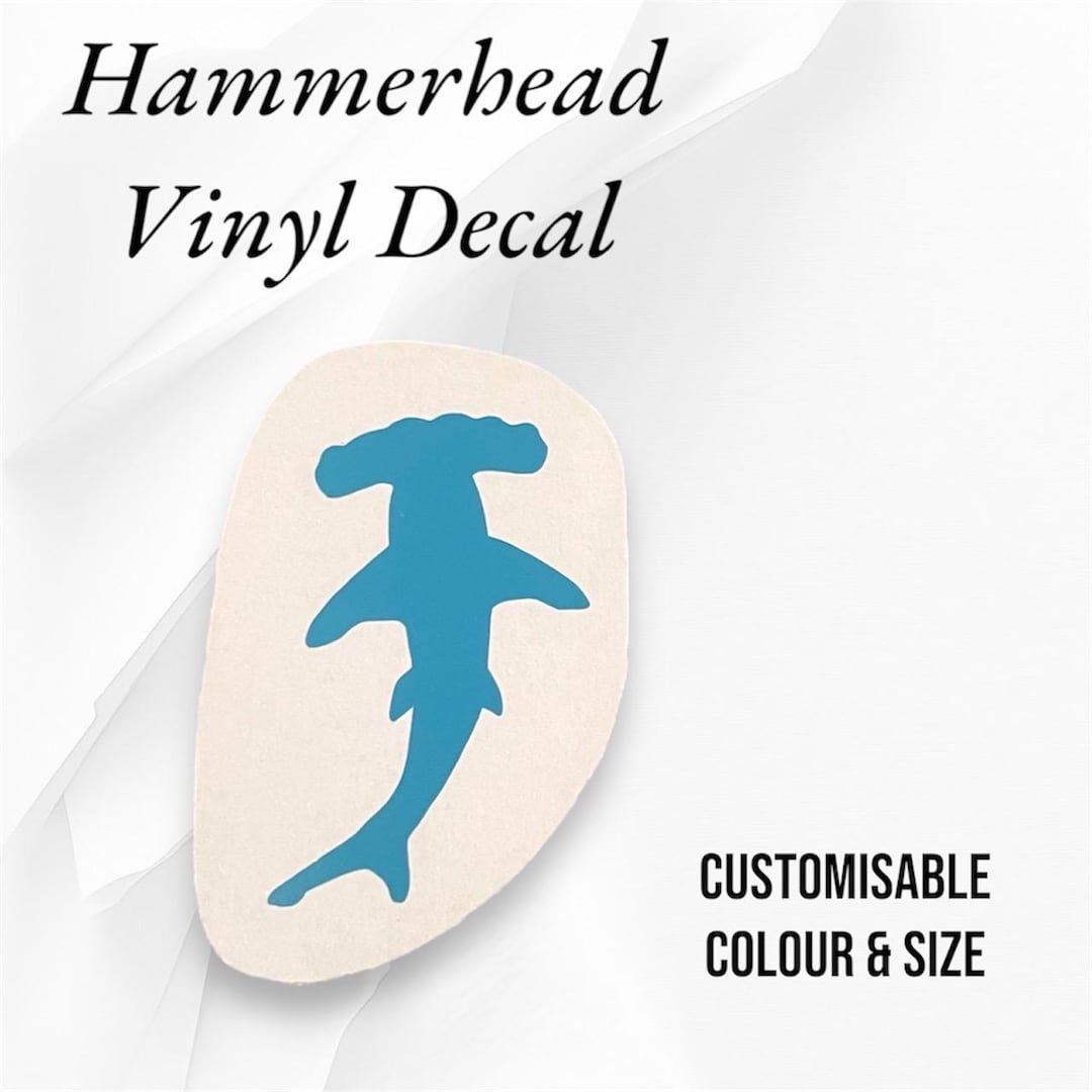Hammerhead Shark Vinyl | Decal | Sticker | Customisable Colour ...