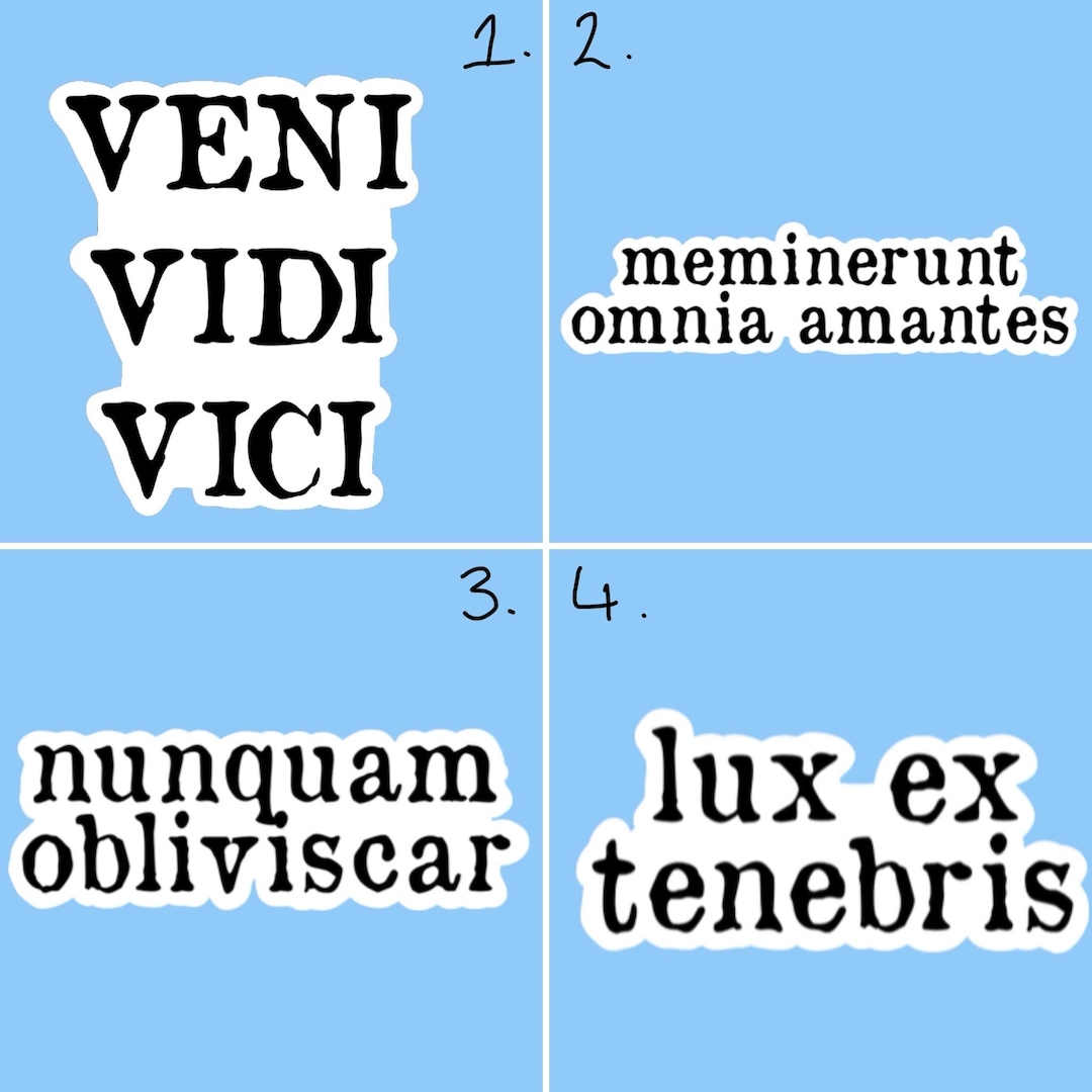 Latin Phrases Stickers | Momento Mori | Language | Customisable Finish ...