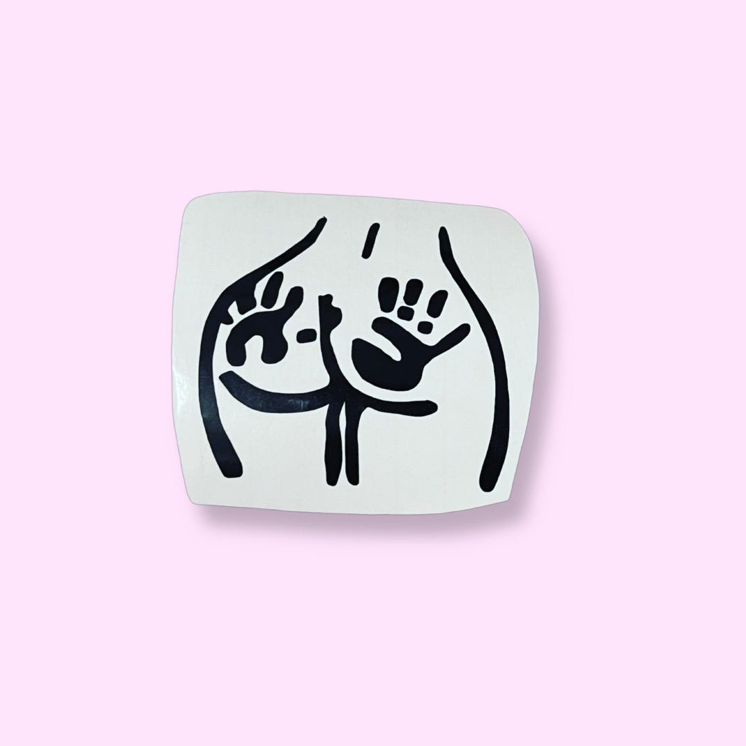 Hand Print Booty Vinyl Decal Sticker Customisable Colour Journal Window ...