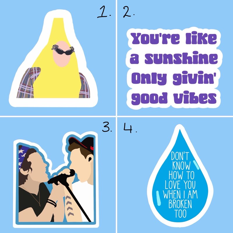 One Direction Stickers - Etsy