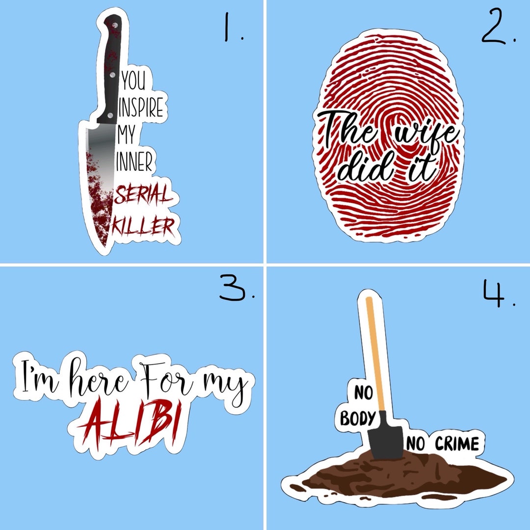 True Crime Themed Stickers - Etsy