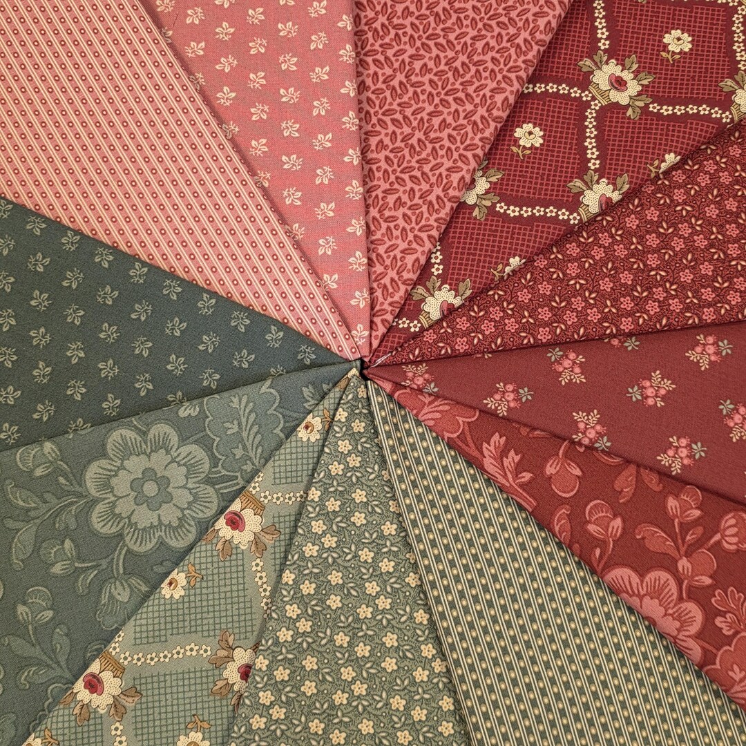 Always and Forever Red and Green Fat Quarter Bundle | 12 Vintage ...