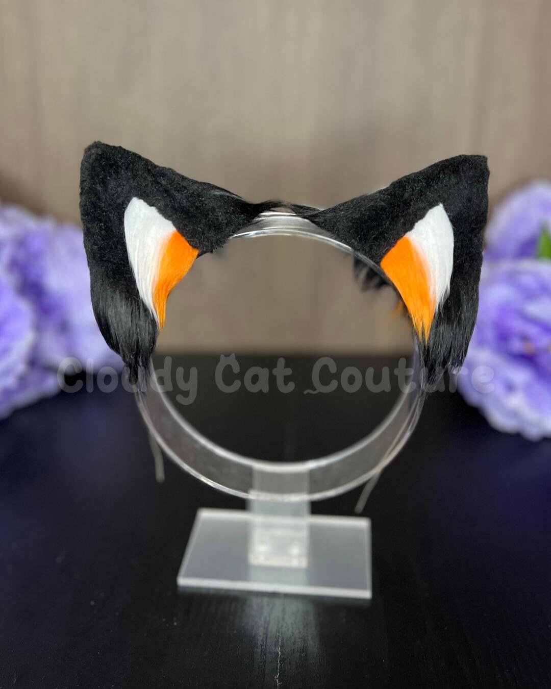 Candy Corn Kitten Ears Handmade Faux-fur Cat Headband, Kawaii Neko ...