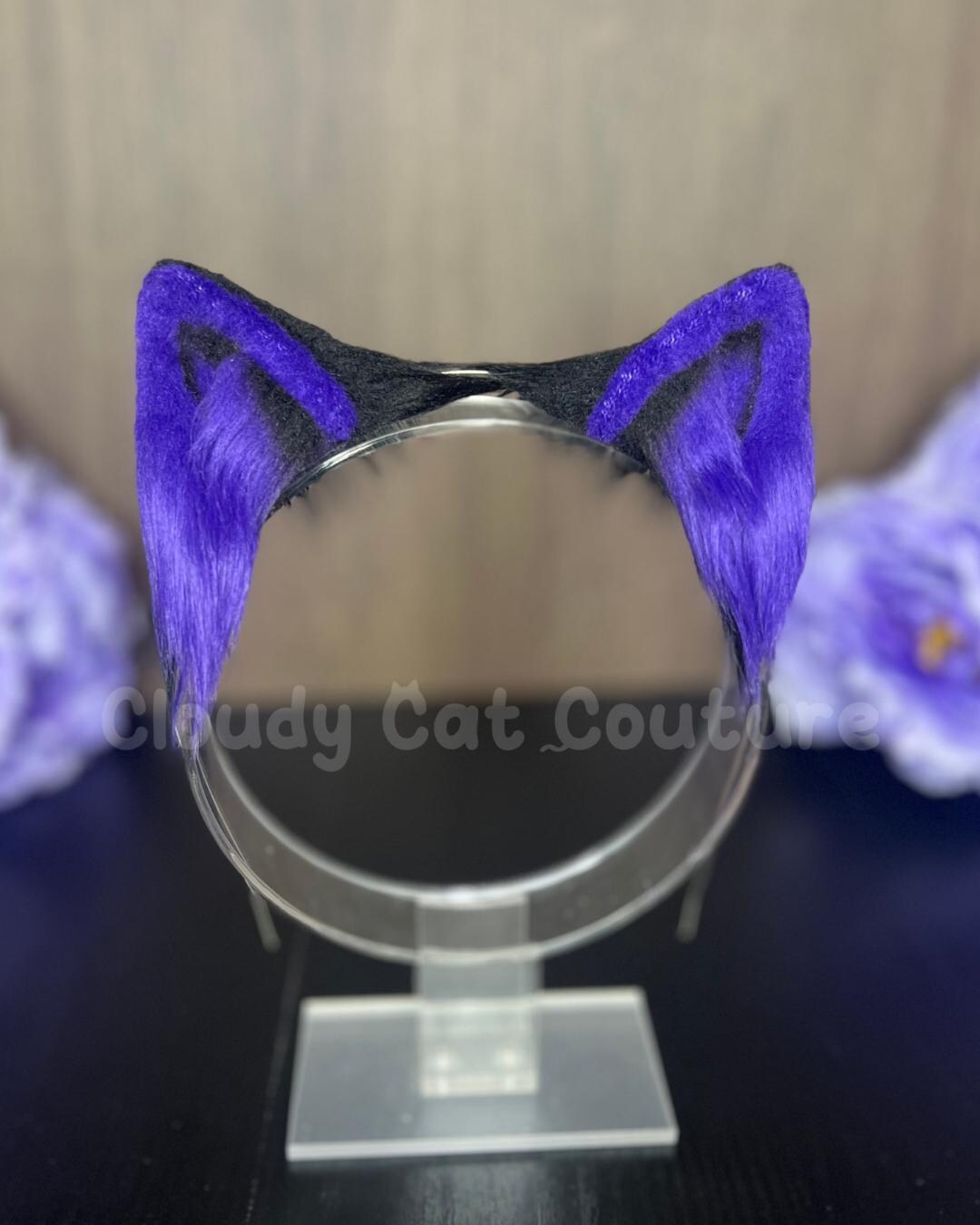 Micro Emo Purple Faux-fur Kitten Ears Handmade Cosplay Cat Headband - Etsy