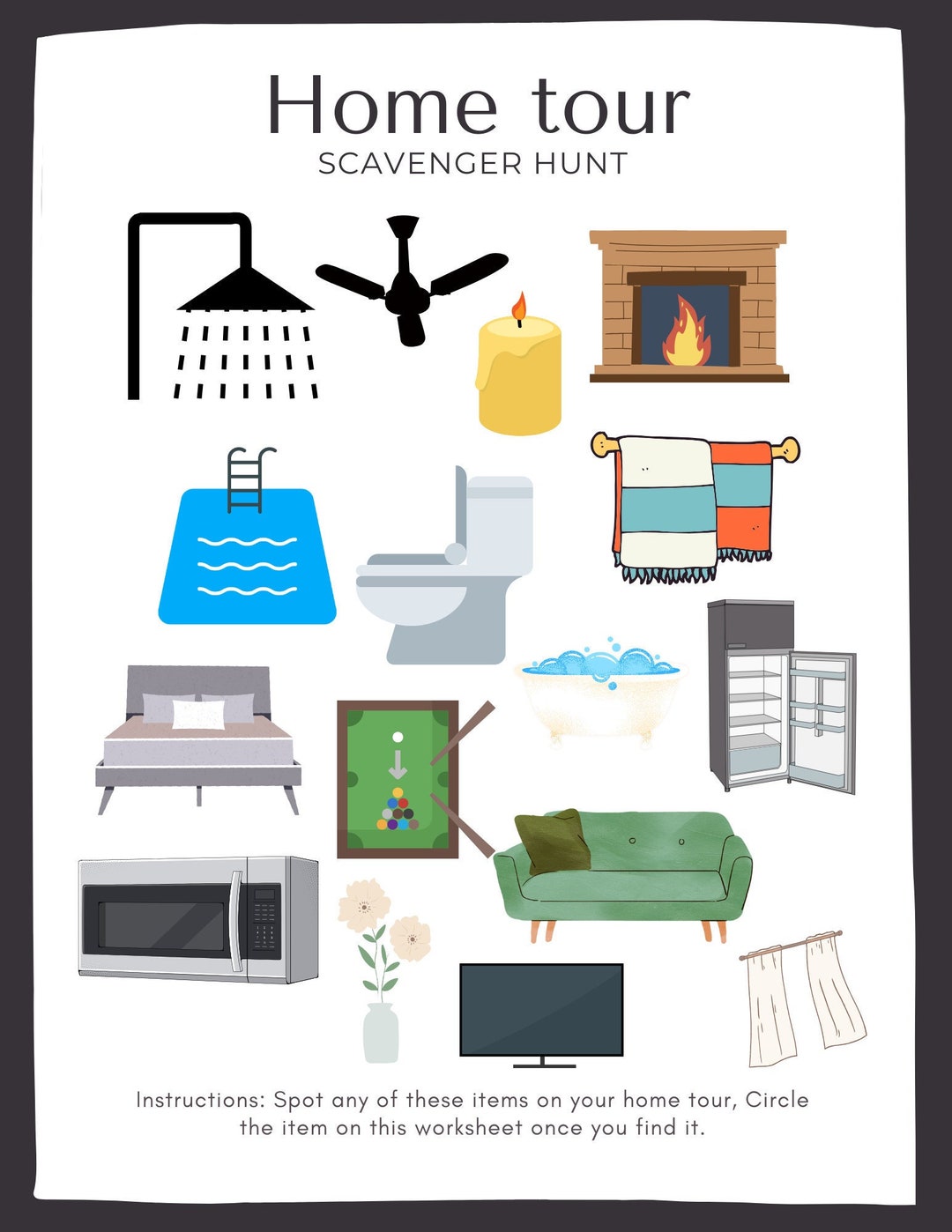 Home Tour Scavenger Hunt for Kids - Etsy