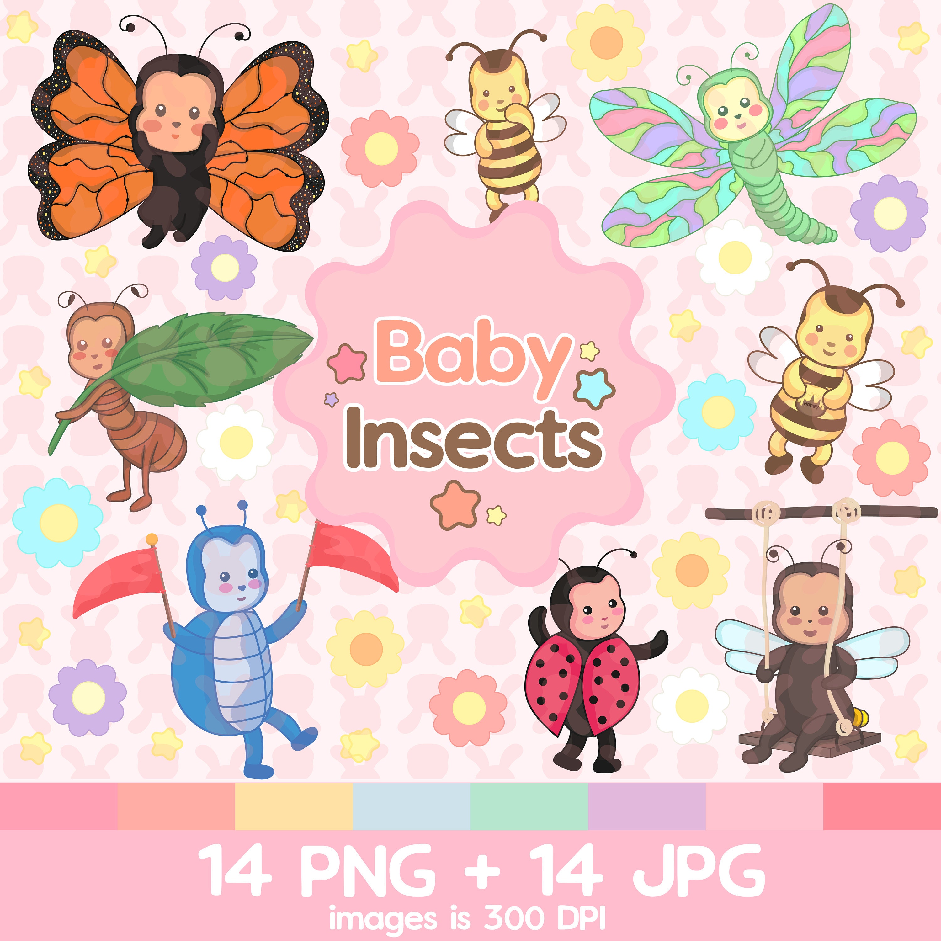 Cute Insects Clip Art Cute Bugs Clipart Ants Clip Art Digital Download ...