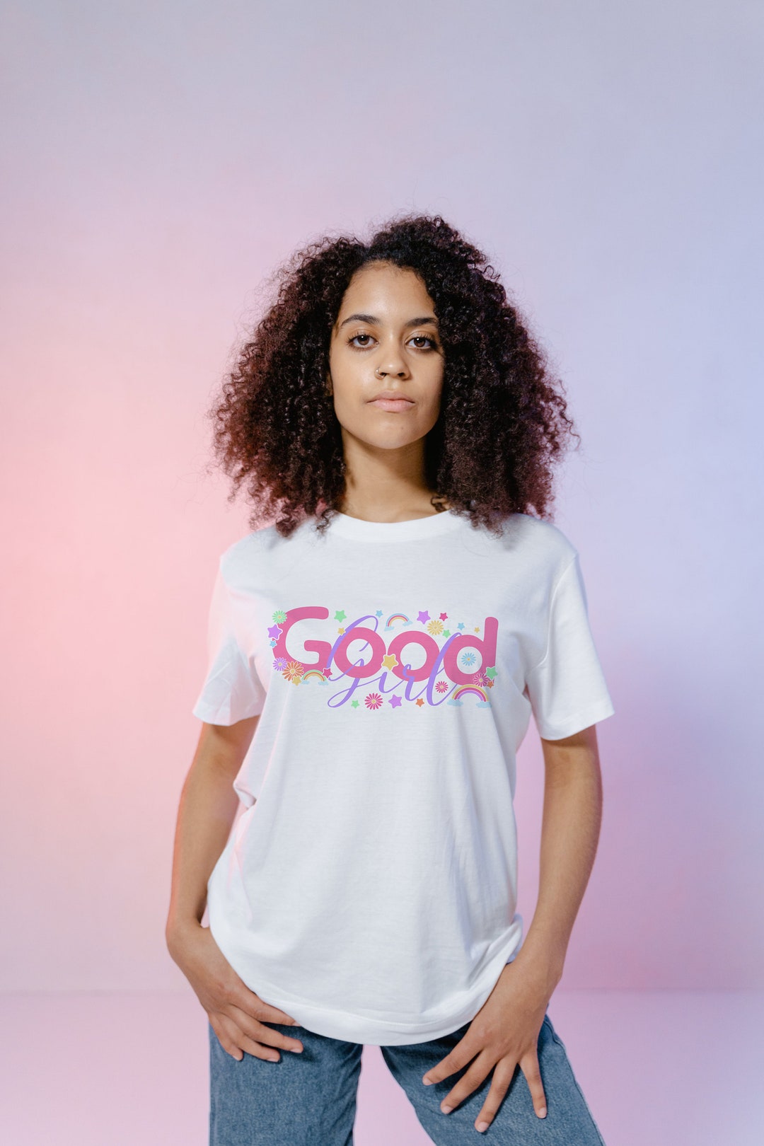 Clip Art Typography Digital Download PNG SVG Good Girl, Stickers and ...