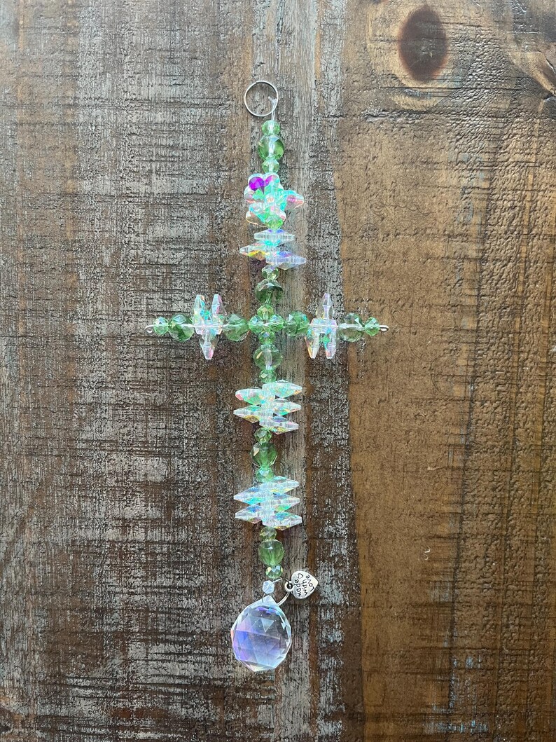 Cross Suncatcher, Beaded - You Are Enough - Etsy