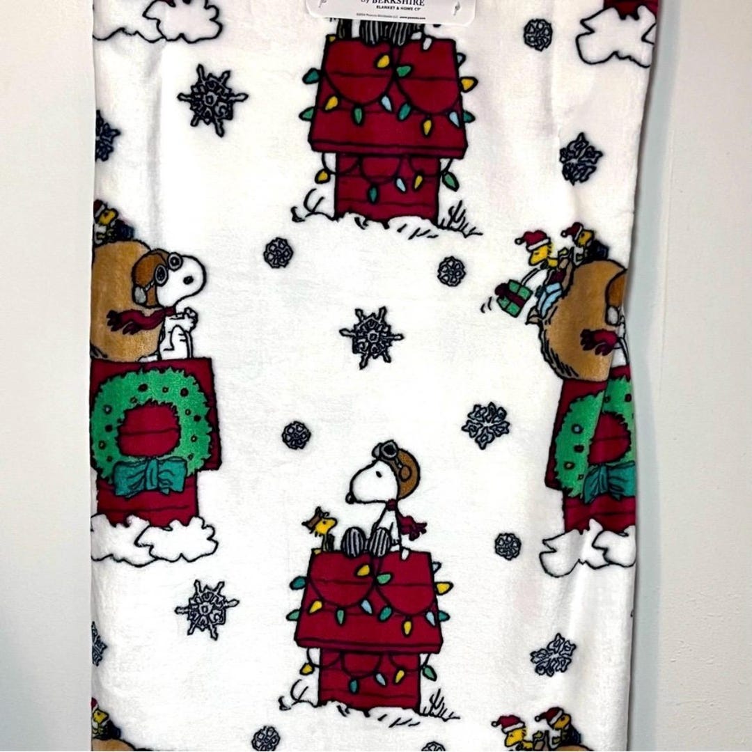 Peanuts Snoopy and Woodstock Sleigh Ride Blanket Throw - Etsy