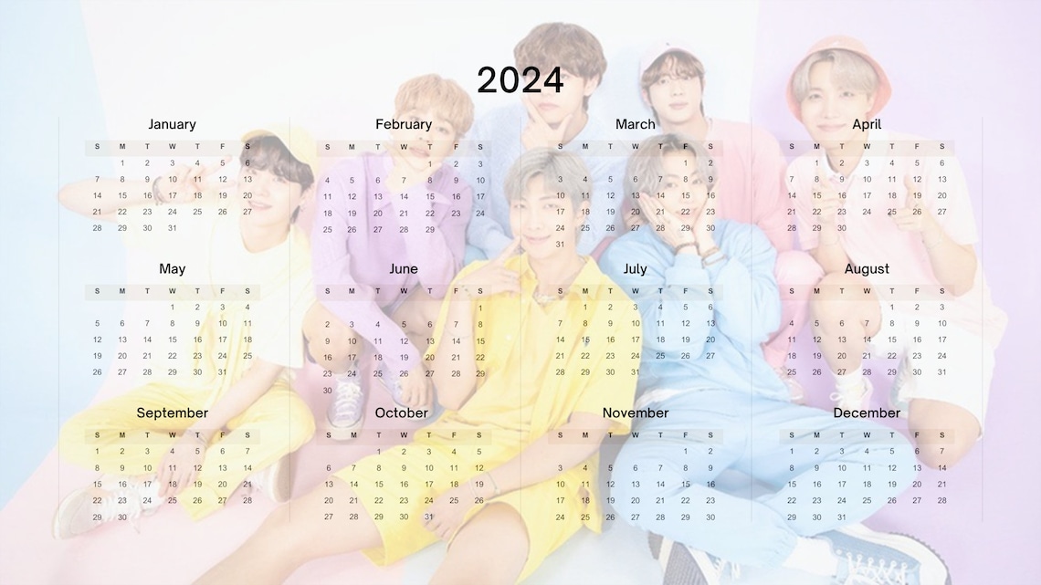 Digital BTS 2024 Calendar - Etsy