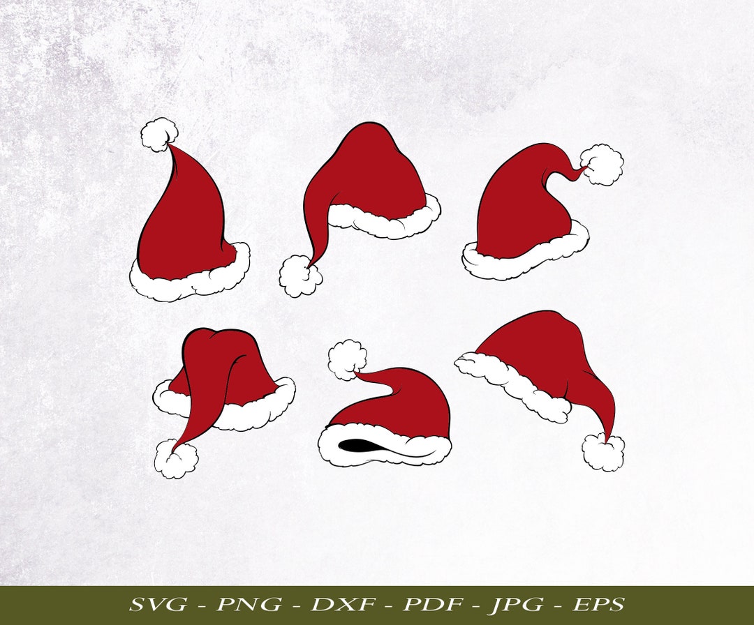 Santa Hat Svg, Santa Hat Cut Pattern Svg/eps/dxf Bundle, Frame File ...