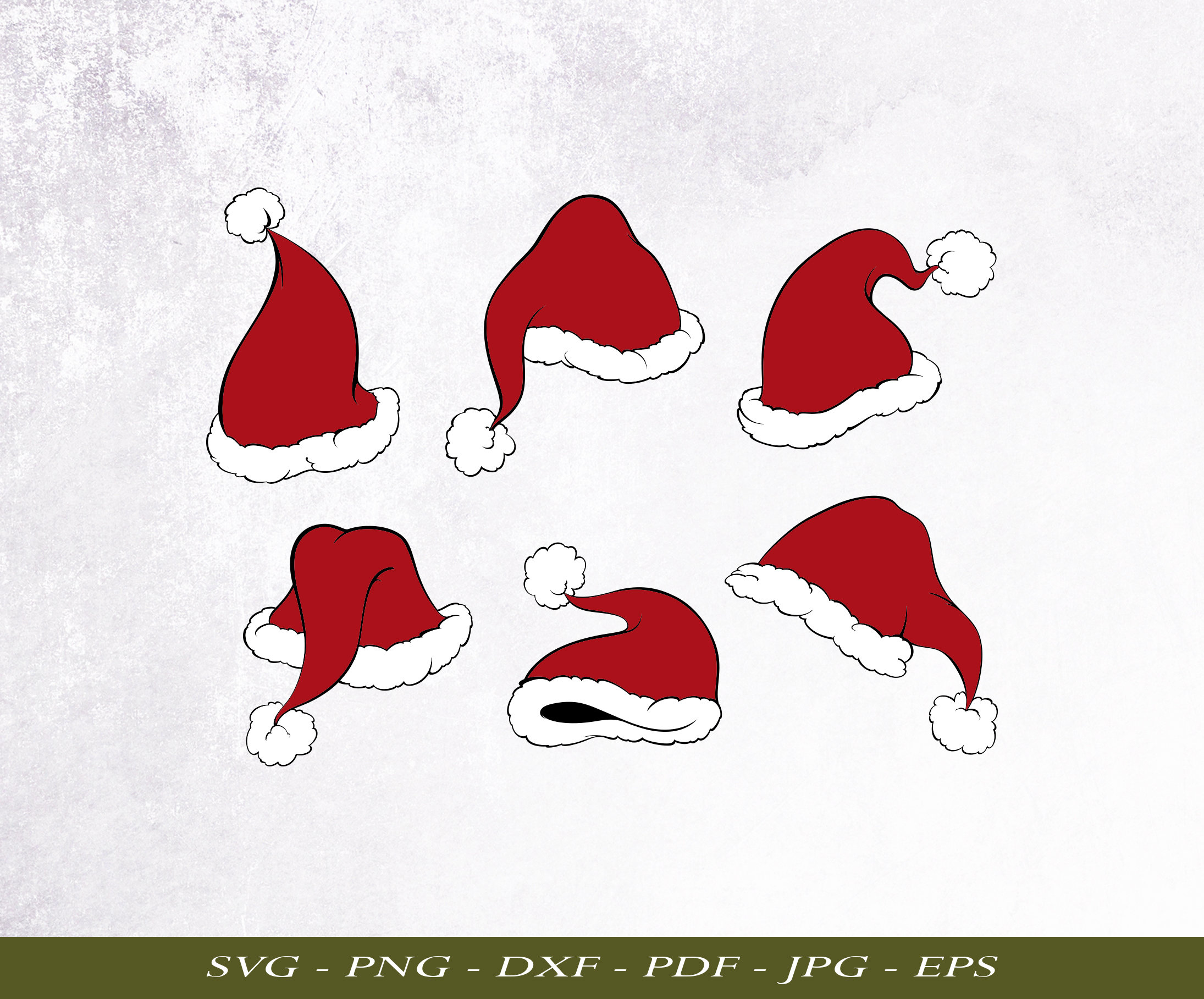 Santa Hat Svg, Santa Hat Cut Pattern Svg/eps/dxf Bundle, Frame File ...