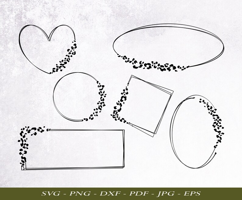 Leopard Frame Svg, Frame Svg/png/eps/dxf Bundle, Double Frame Cut ...