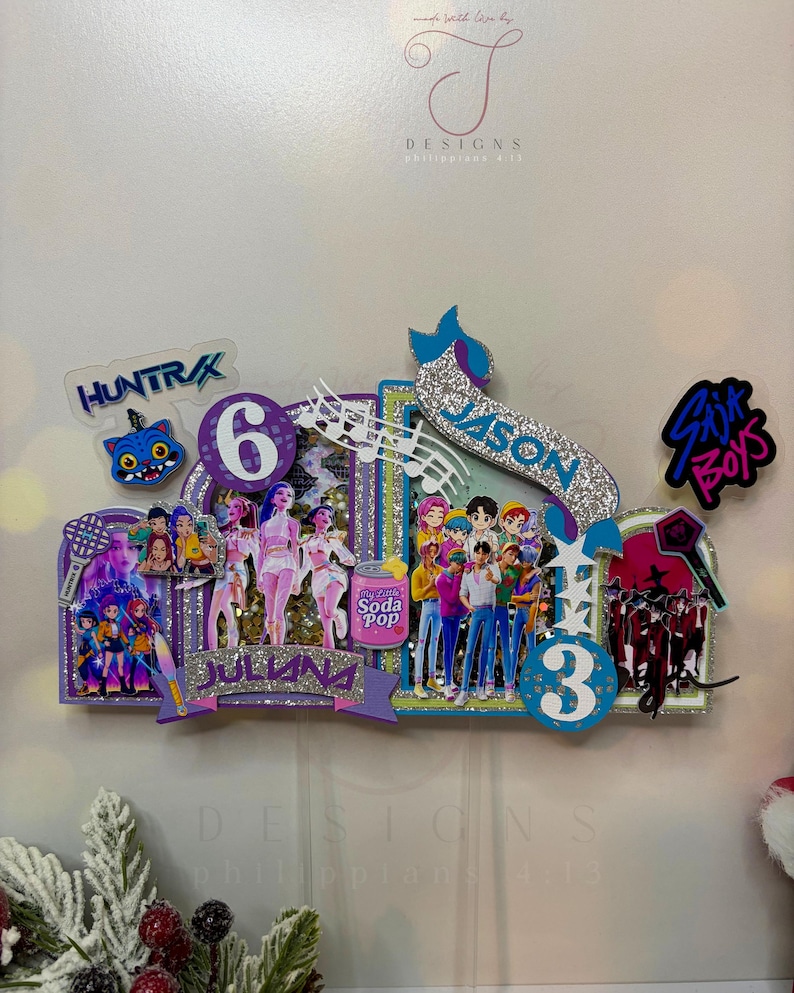 Custom K-pop Birthday Cake Topper, Personalized Name & Age, Shaker Cake ...