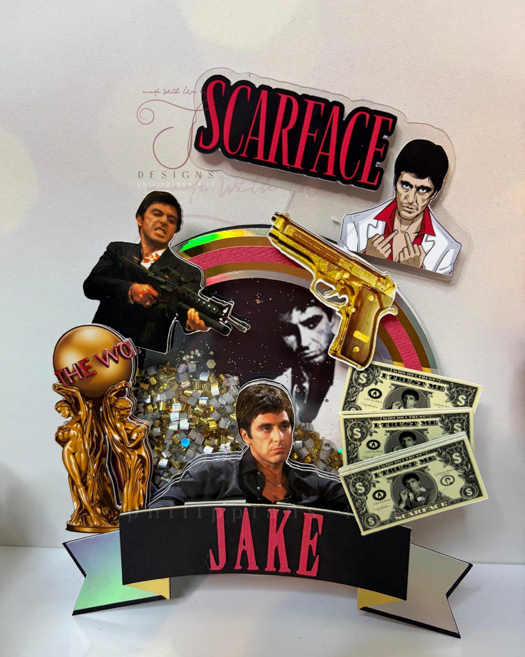 Scarface Cake Topper | Custom Name, Gangster Theme Birthday Decor - Etsy