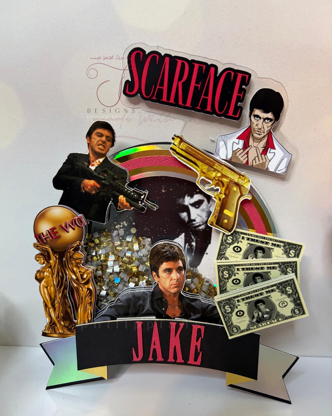 Scarface Cake Topper | Custom Name, Gangster Theme Birthday Decor - Etsy