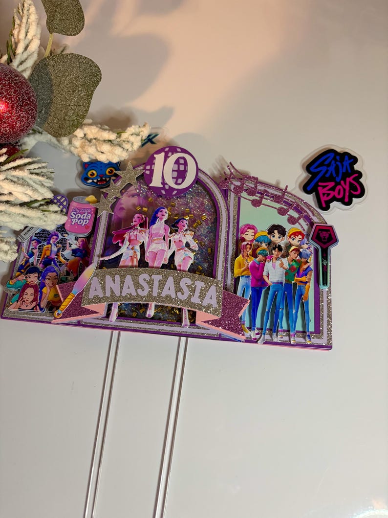 Custom K-pop Birthday Cake Topper, Personalized Name & Age, Shaker Cake ...