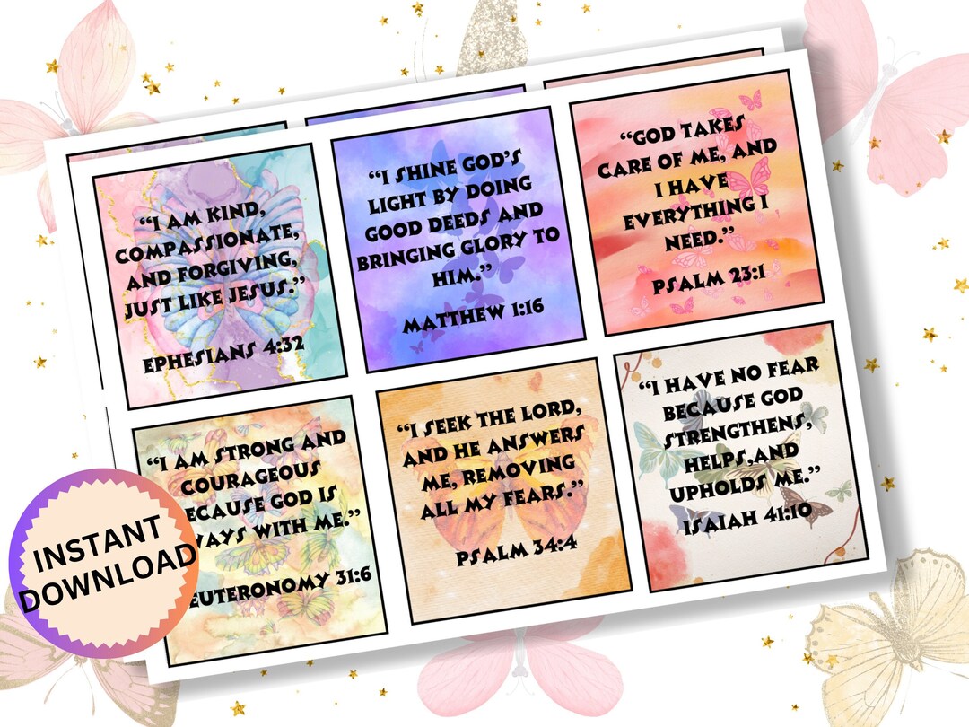 Bible Affirmation Cards for Kids - Etsy