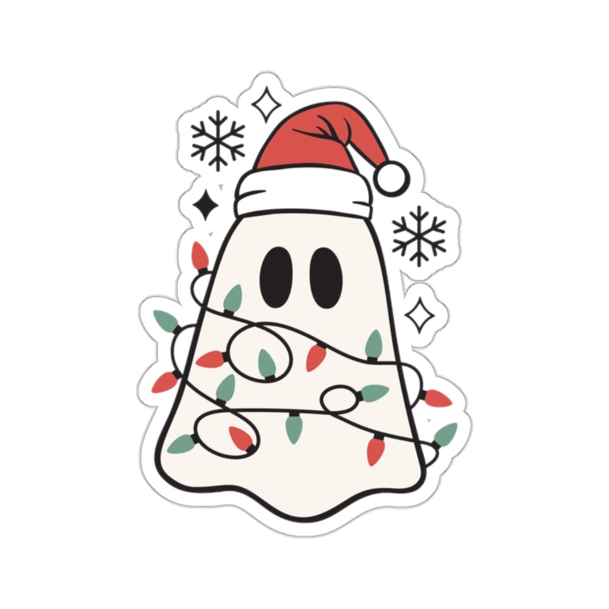Christmas Ghost With Lights Sticker, Christmas Sticker, Christmas Ghost ...