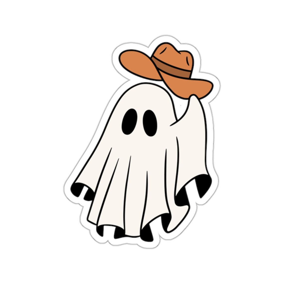 Cowboy Hat Ghost Sticker, Cowboy Ghost Sticker, Ghost With Cowboy Hat ...