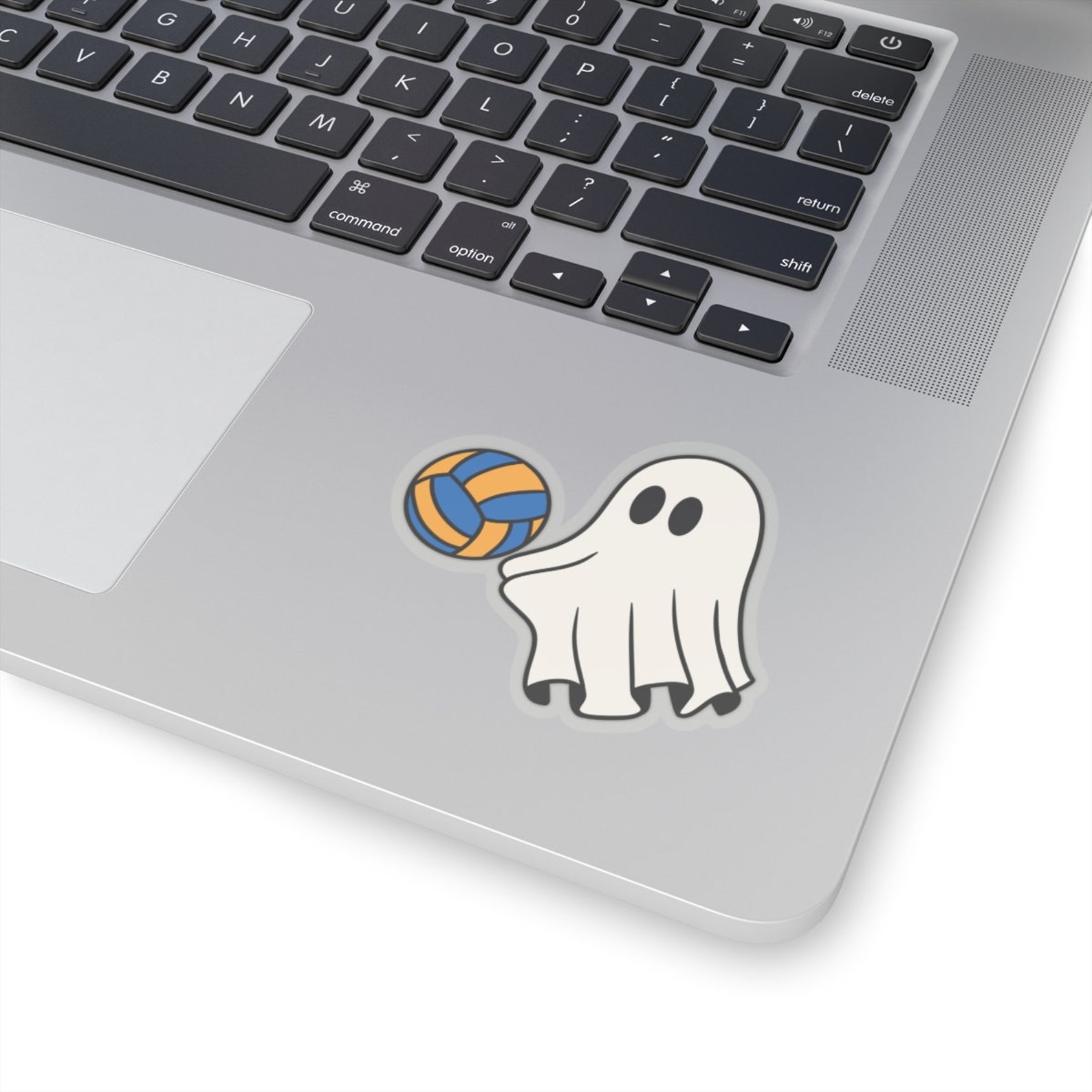 Volleyball Ghost Sticker, Ghost Playing Volleyball Sticker, Volleyball ...
