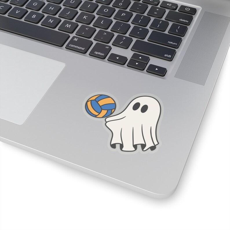 Volleyball Ghost Sticker, Ghost Playing Volleyball Sticker, Volleyball ...