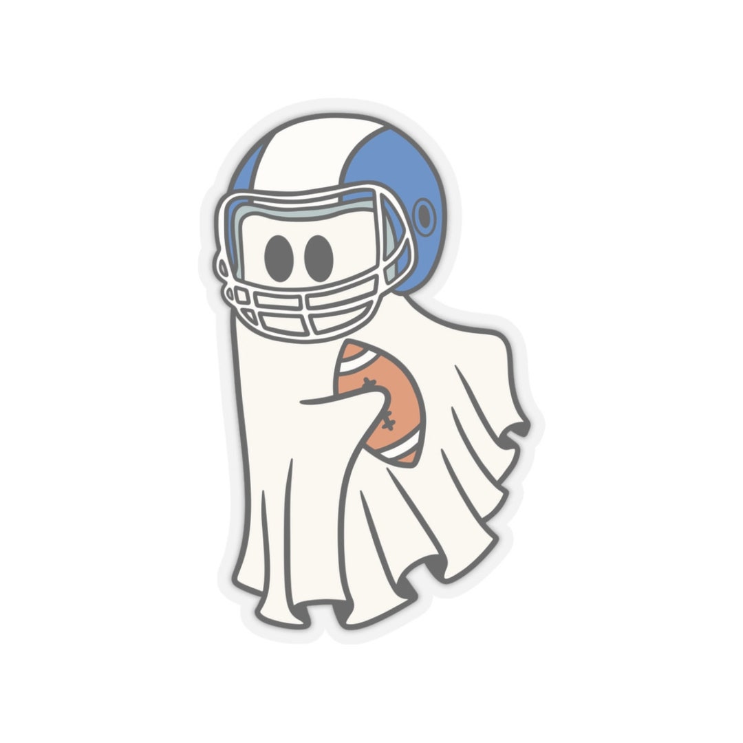 Football Ghost Sticker, Ghost Playing Football Sticker, Ghost With ...