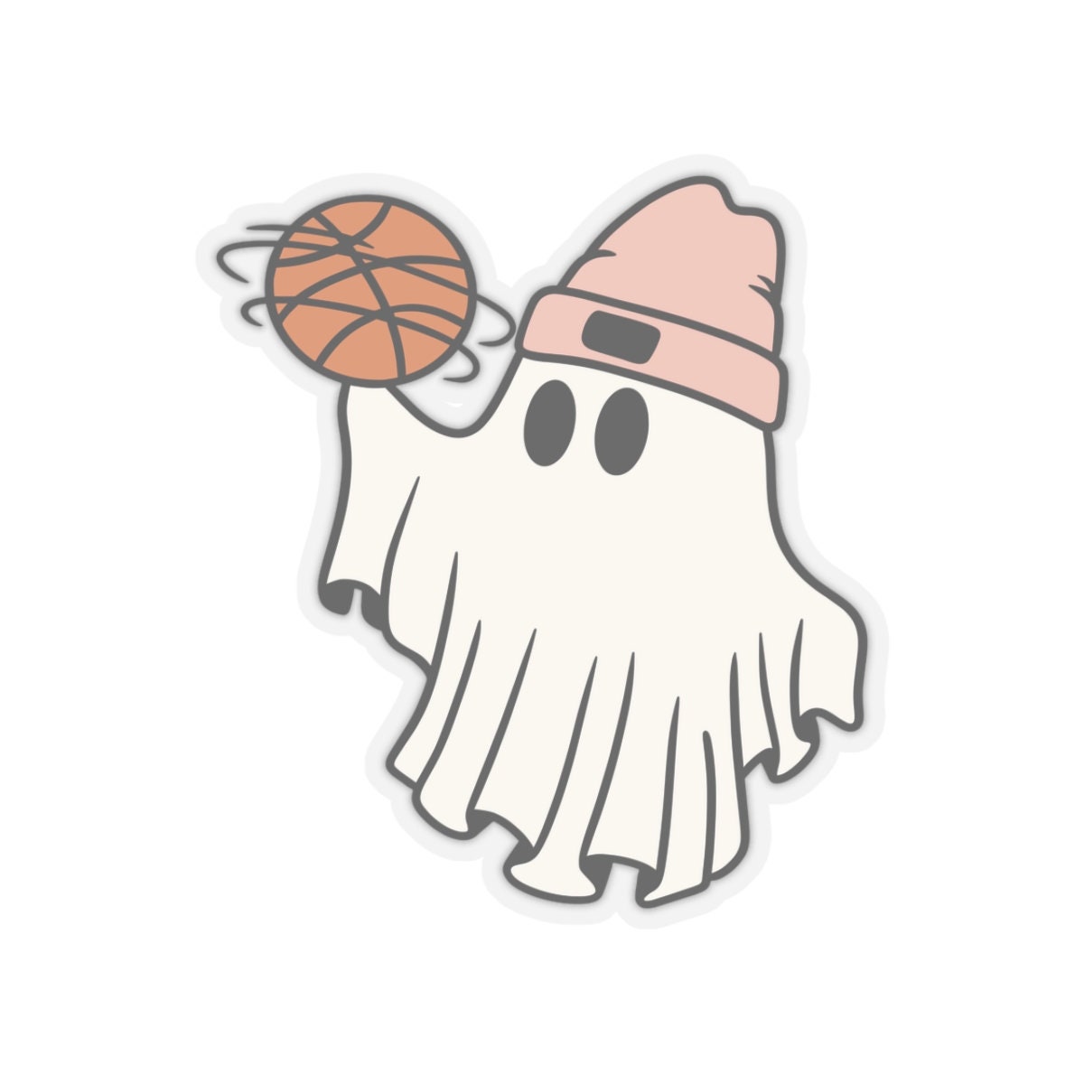 Basketball Ghost Sticker, Ghost Spinning Basketball, Ghost Sticker ...